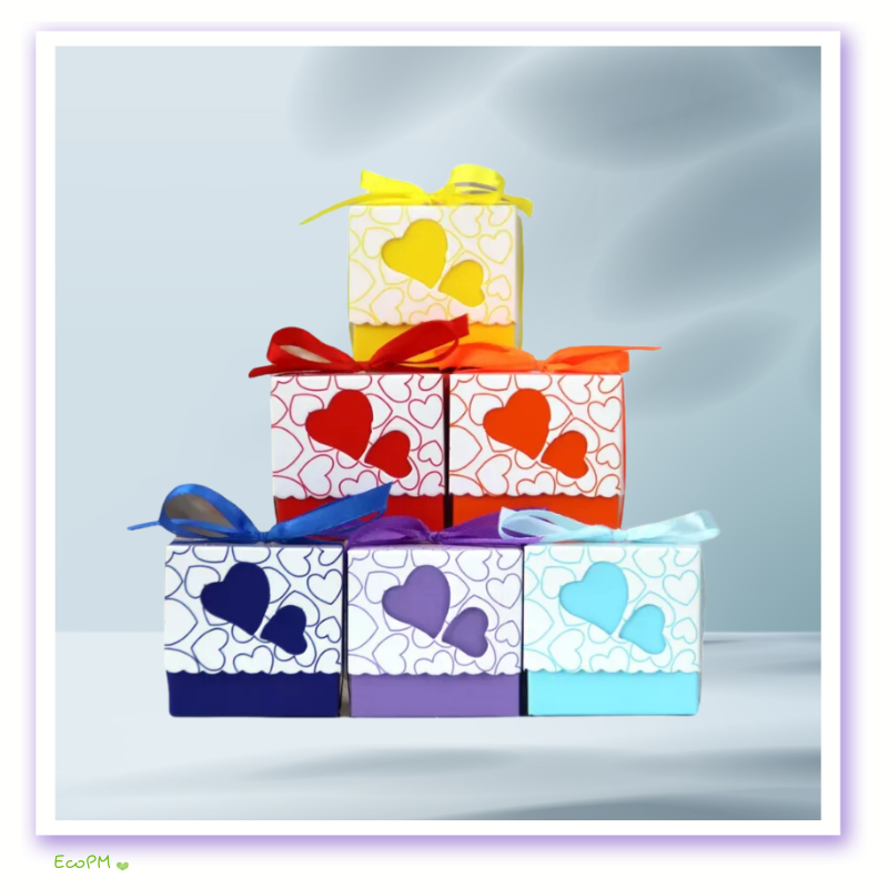 Colorful Heart Favor Box Set - Perfect for Parties and Thank You Gifts